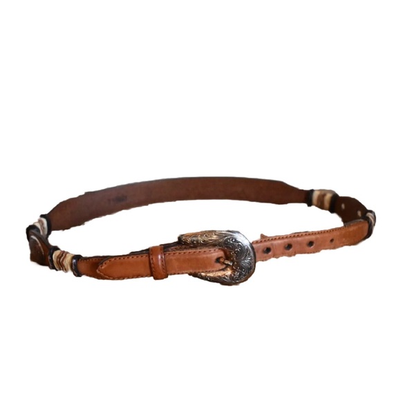 Tony Lama | Accessories | Tony Lama Brown Leather Belt 28 Silver ...